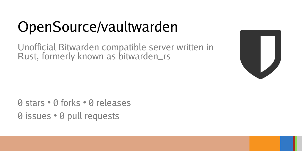 OpenSource/vaultwarden: Unofficial Bitwarden compatible server written in Rust, formerly known ...